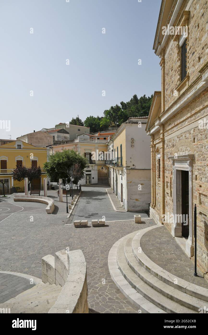 Candela, Italy, June 23, 2021. A small street between the old houses of ...