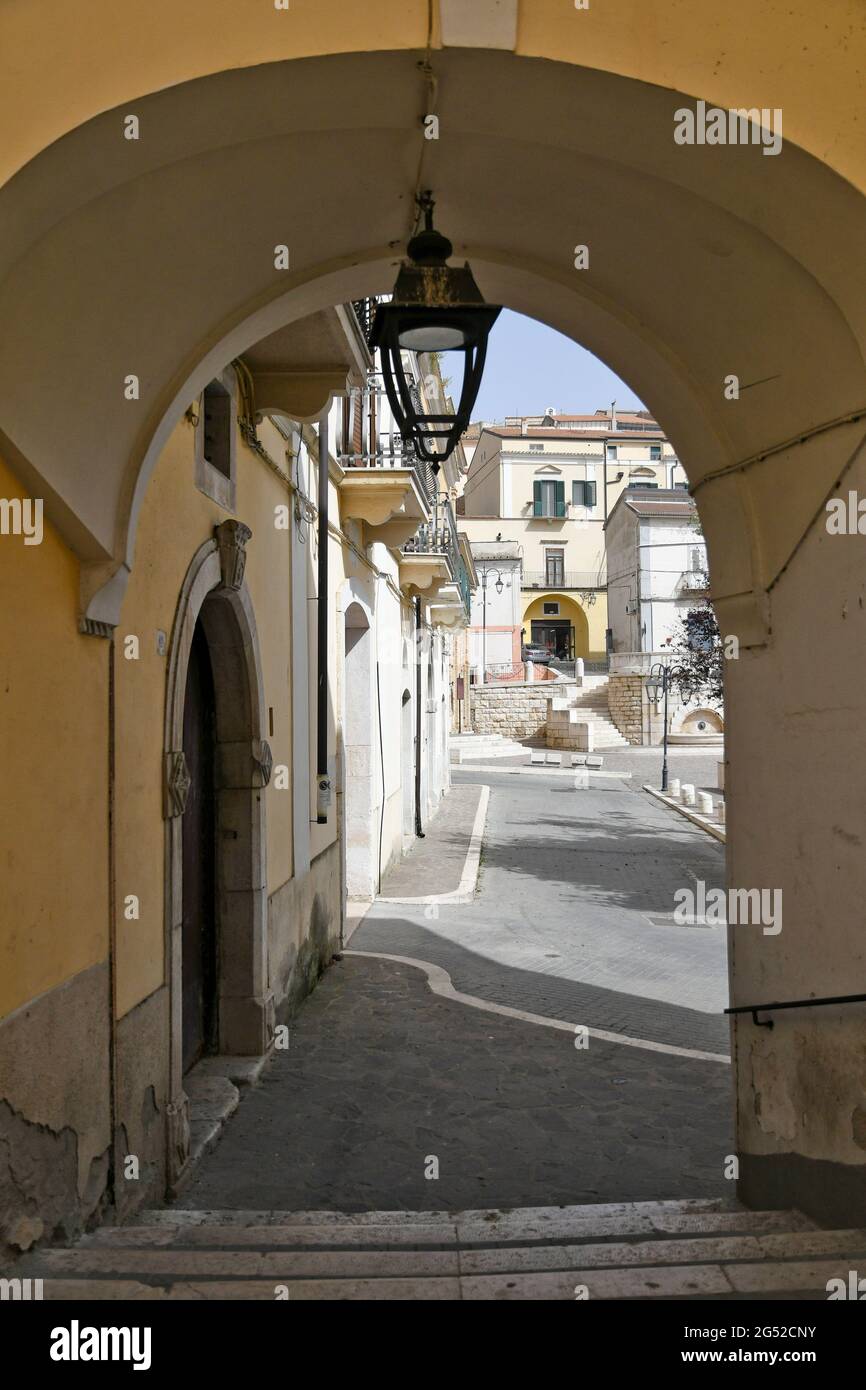 Candela, Italy, June 23, 2021. A small street between the old houses of ...
