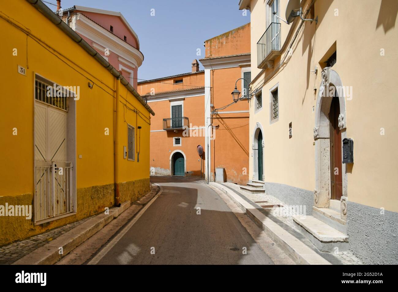 Candela, Italy, June 23, 2021. A small street between the old houses of ...