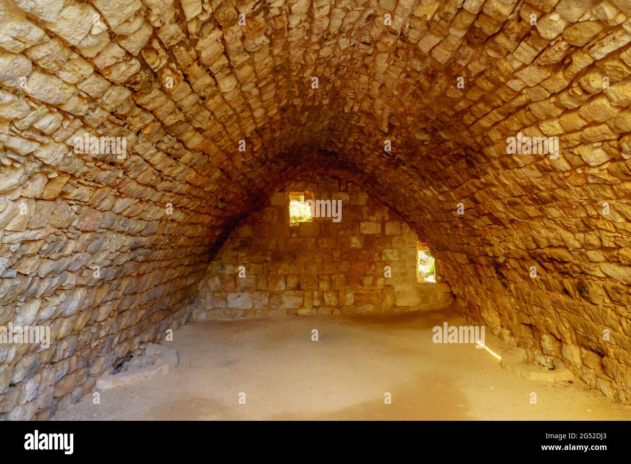 View of a crusader era storage room, in Yehiam Fortress National Park ...