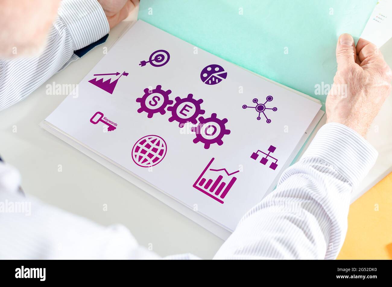 Seo optimization web concept man analyzing data hi-res stock ...