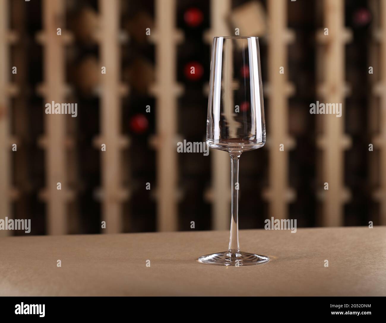 empty glass for alcohol in the wine cellar Stock Photo - Alamy