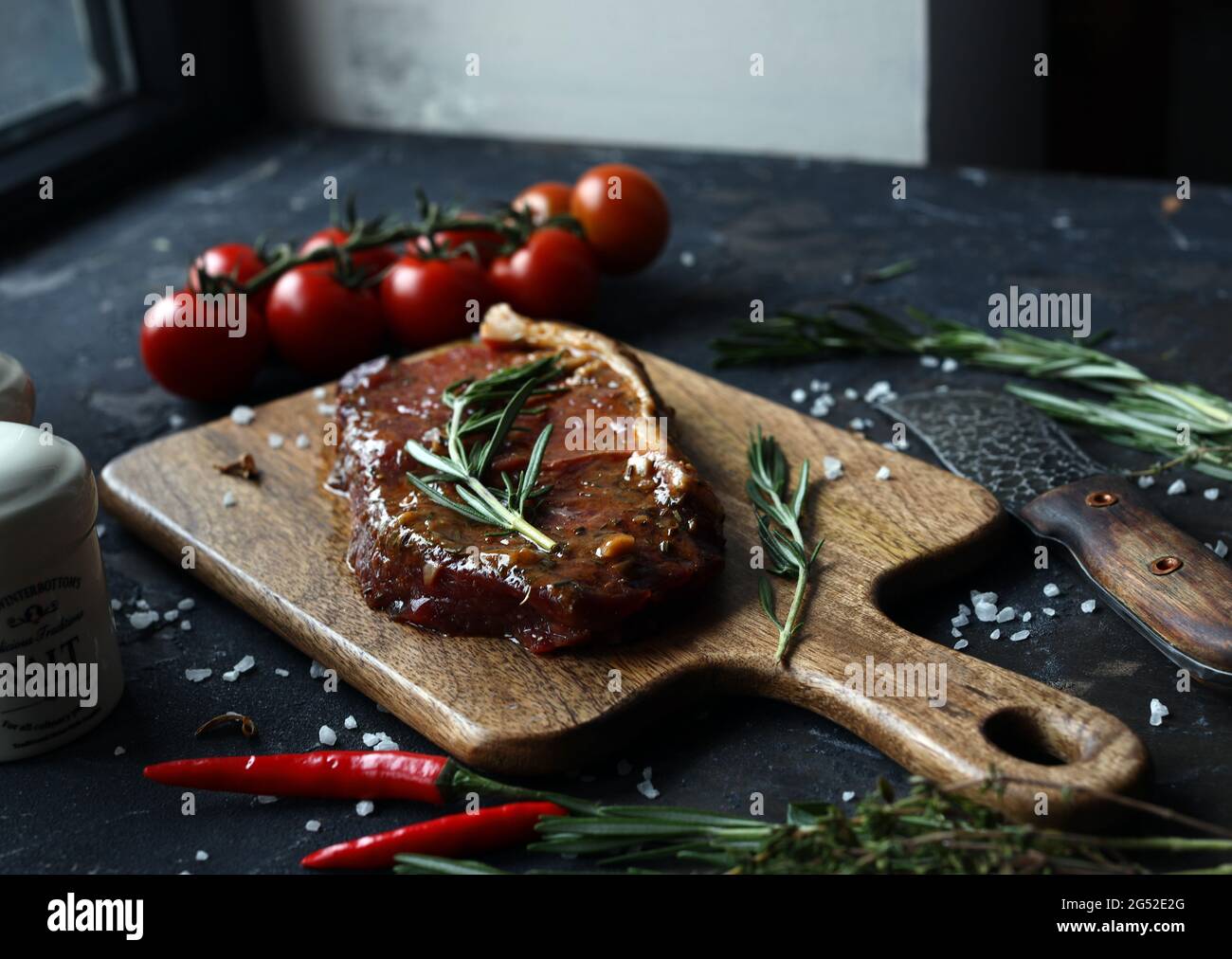 raw organic meat spices for cooking Stock Photo - Alamy