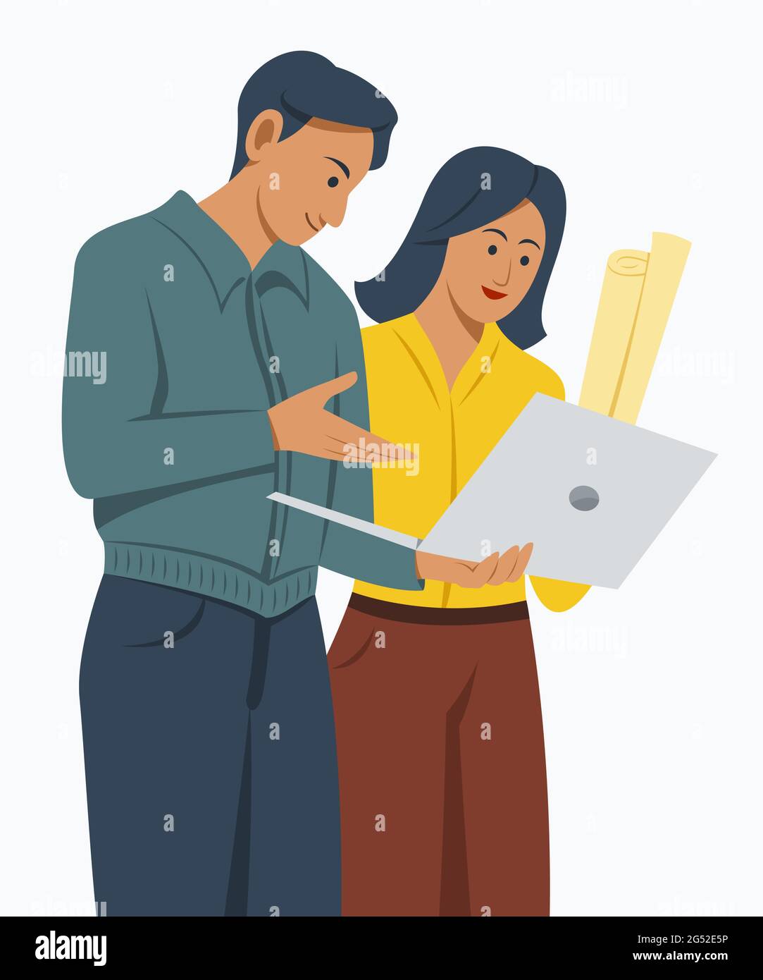 Portrait worker man woman staff Stock Vector Images - Alamy