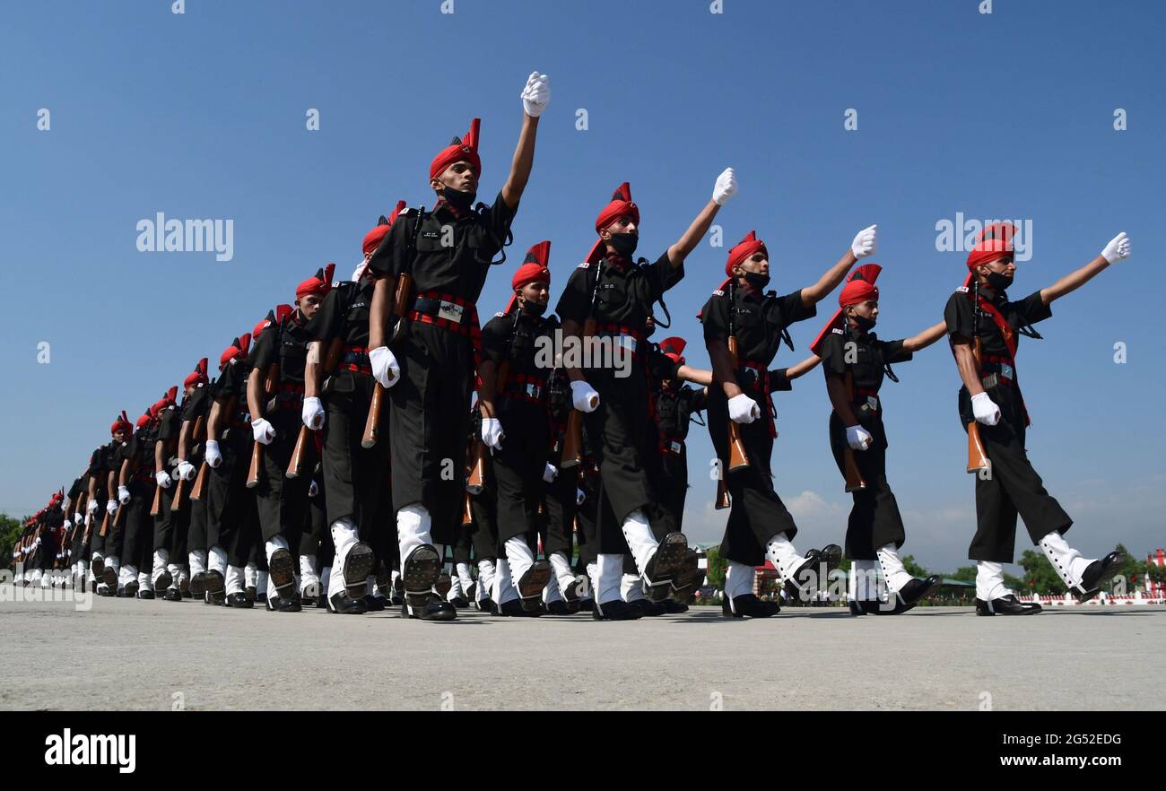 Srinagar. 25th June 2021. The Jammu and Kashmir Light Infantry ...