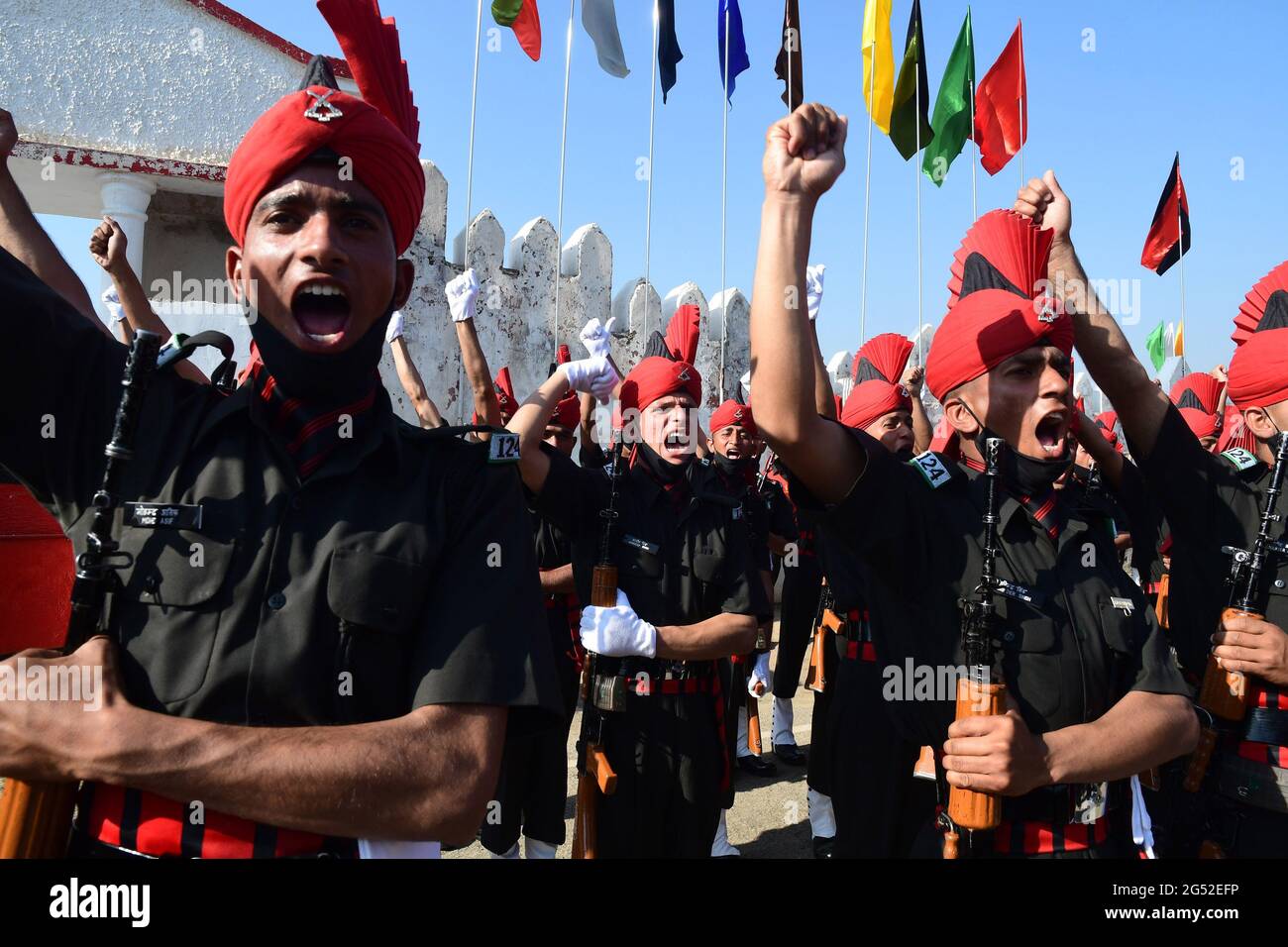 Srinagar. 25th June 2021. The Jammu and Kashmir Light Infantry ...