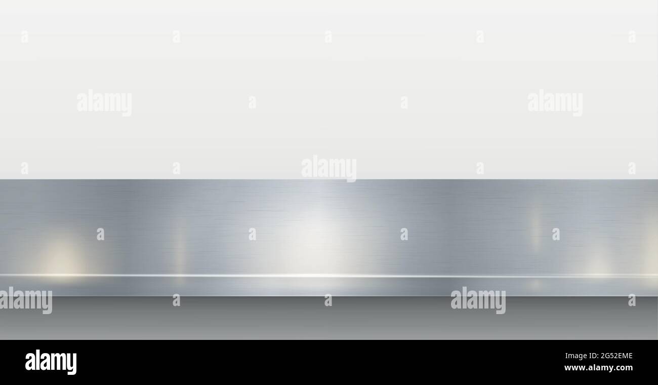 Metal kitchen countertop, iron texture, large table on a white ...