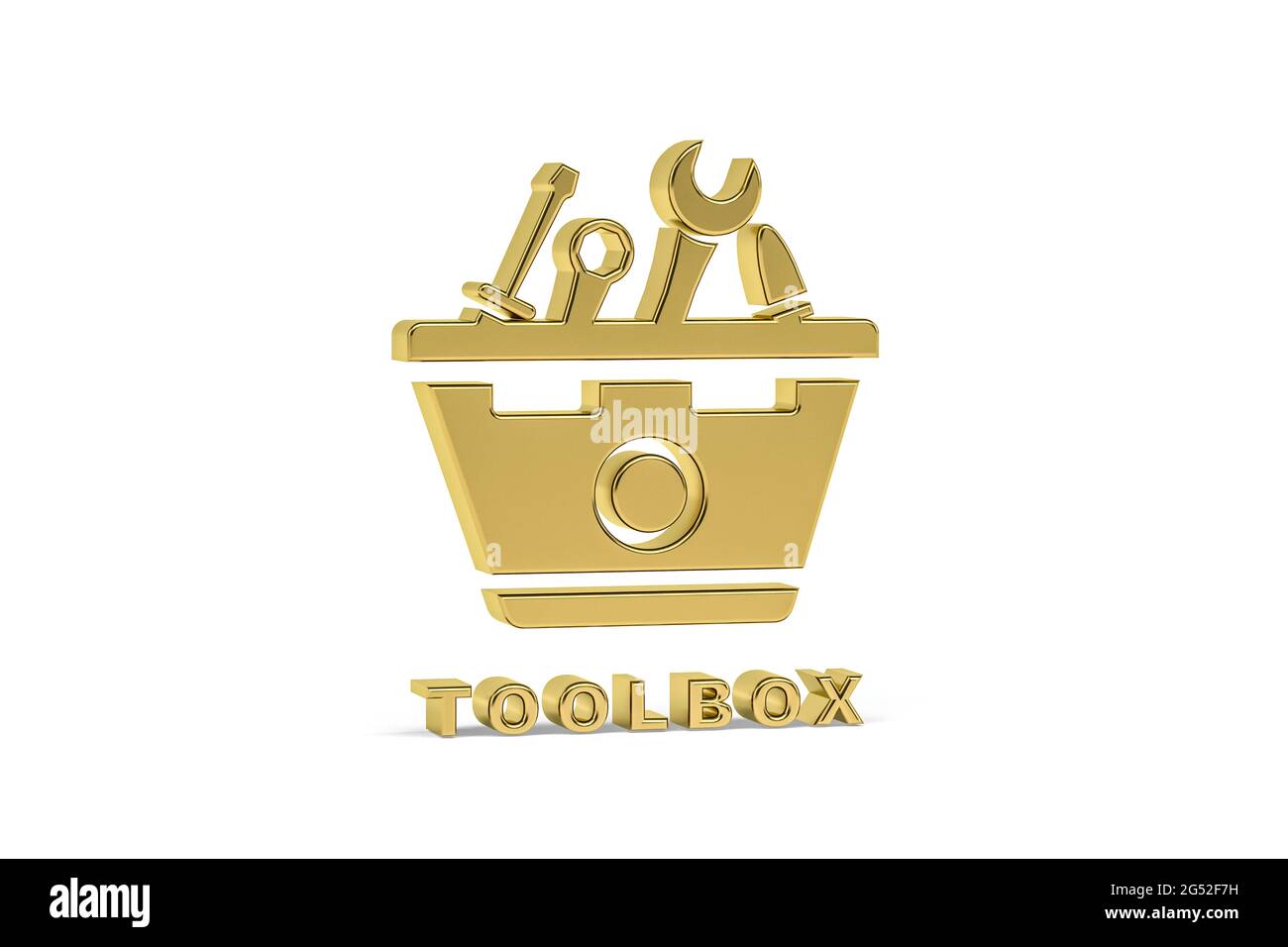 Golden 3d tools icon isolated on white background - 3D render Stock ...