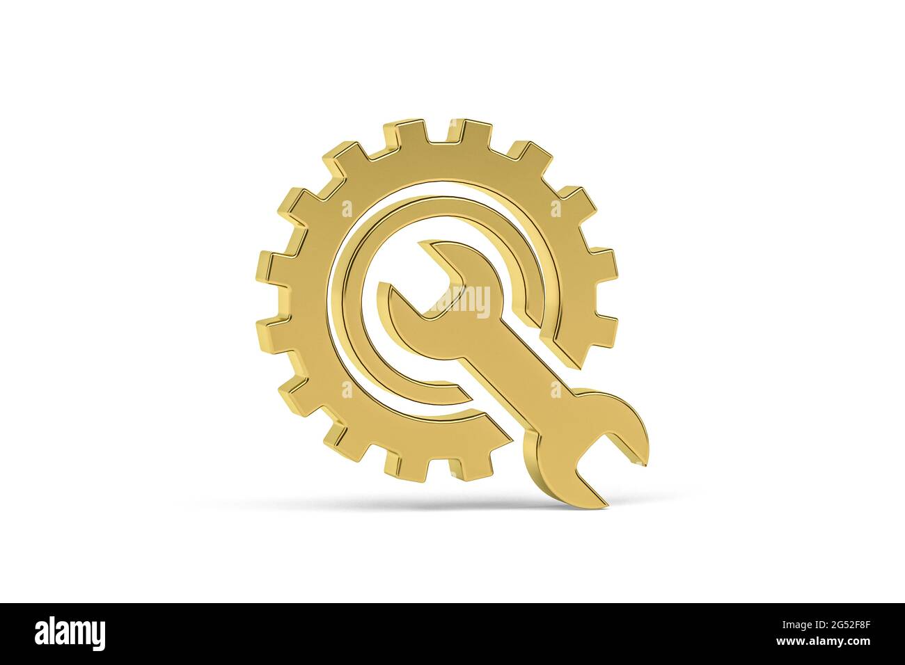 Golden 3d tools icon isolated on white background - 3D render Stock ...