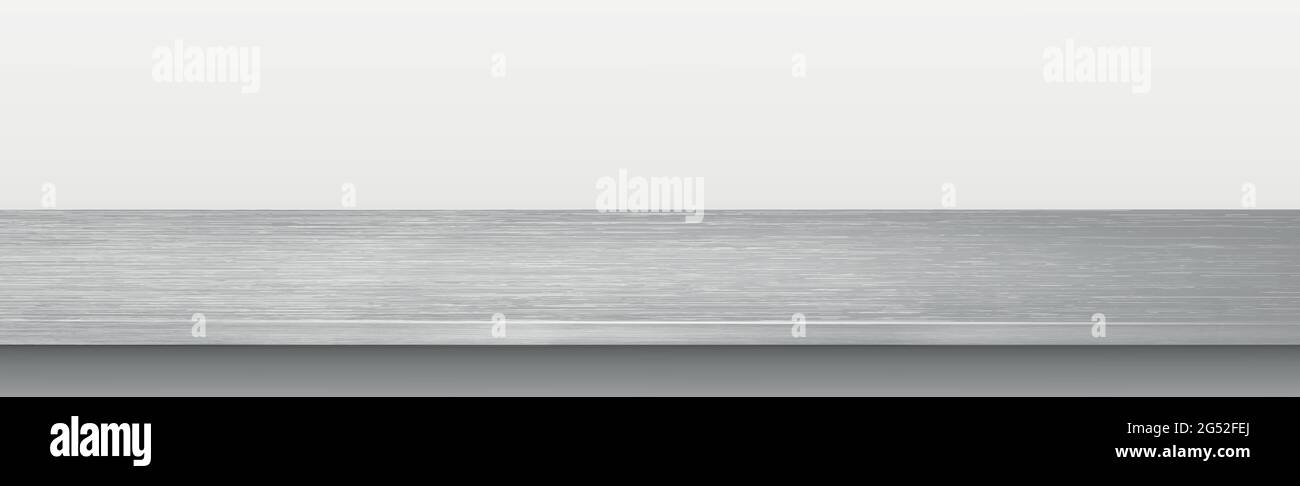 Metal kitchen countertop, iron texture, large table on a white ...