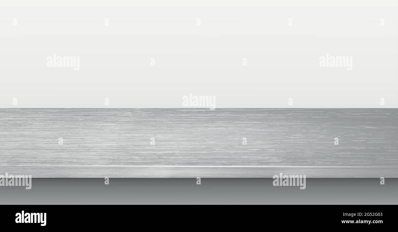 Metal kitchen countertop, iron texture, large table on a white ...