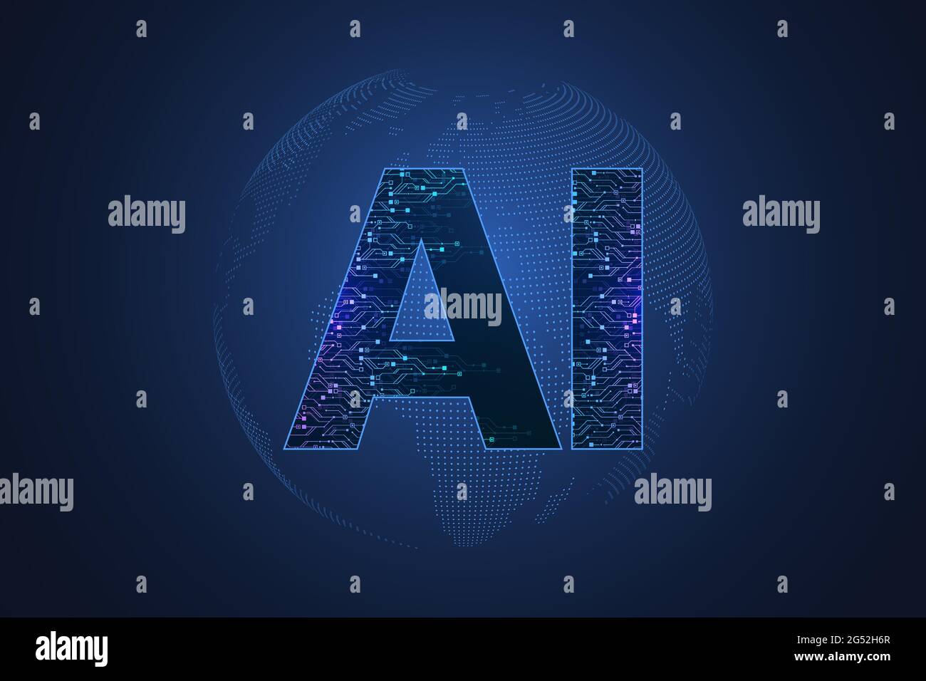 Artificial intelligence and machine learning concept futuristic vector symbol. Artificial ...
