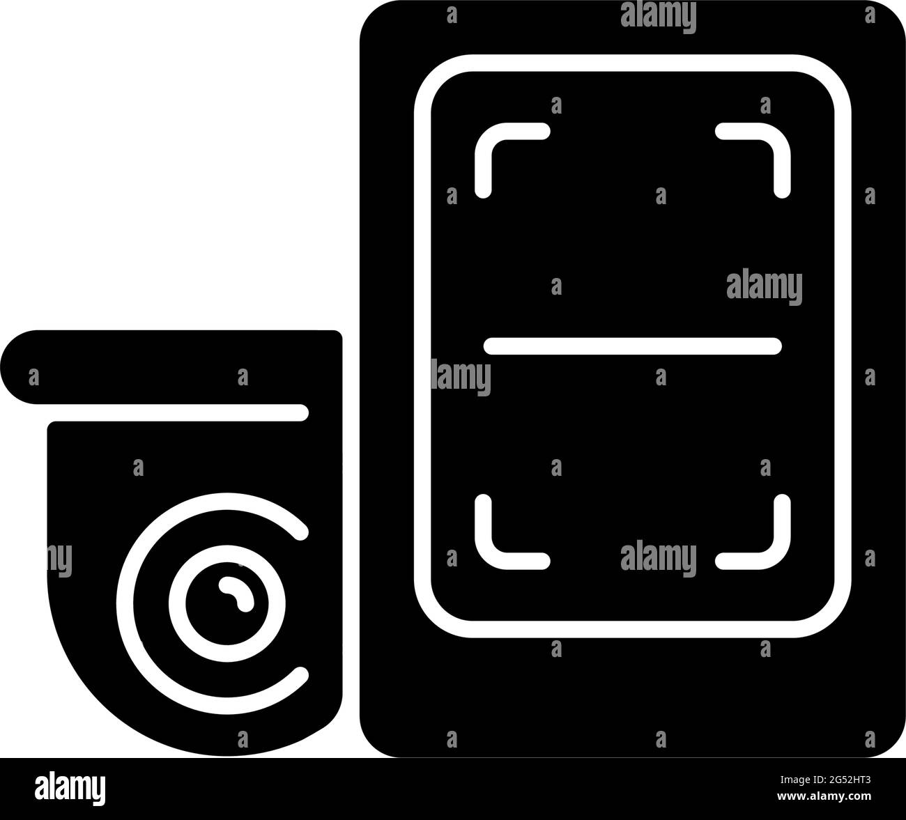 Remote monitoring with surveillance system black glyph icon Stock ...