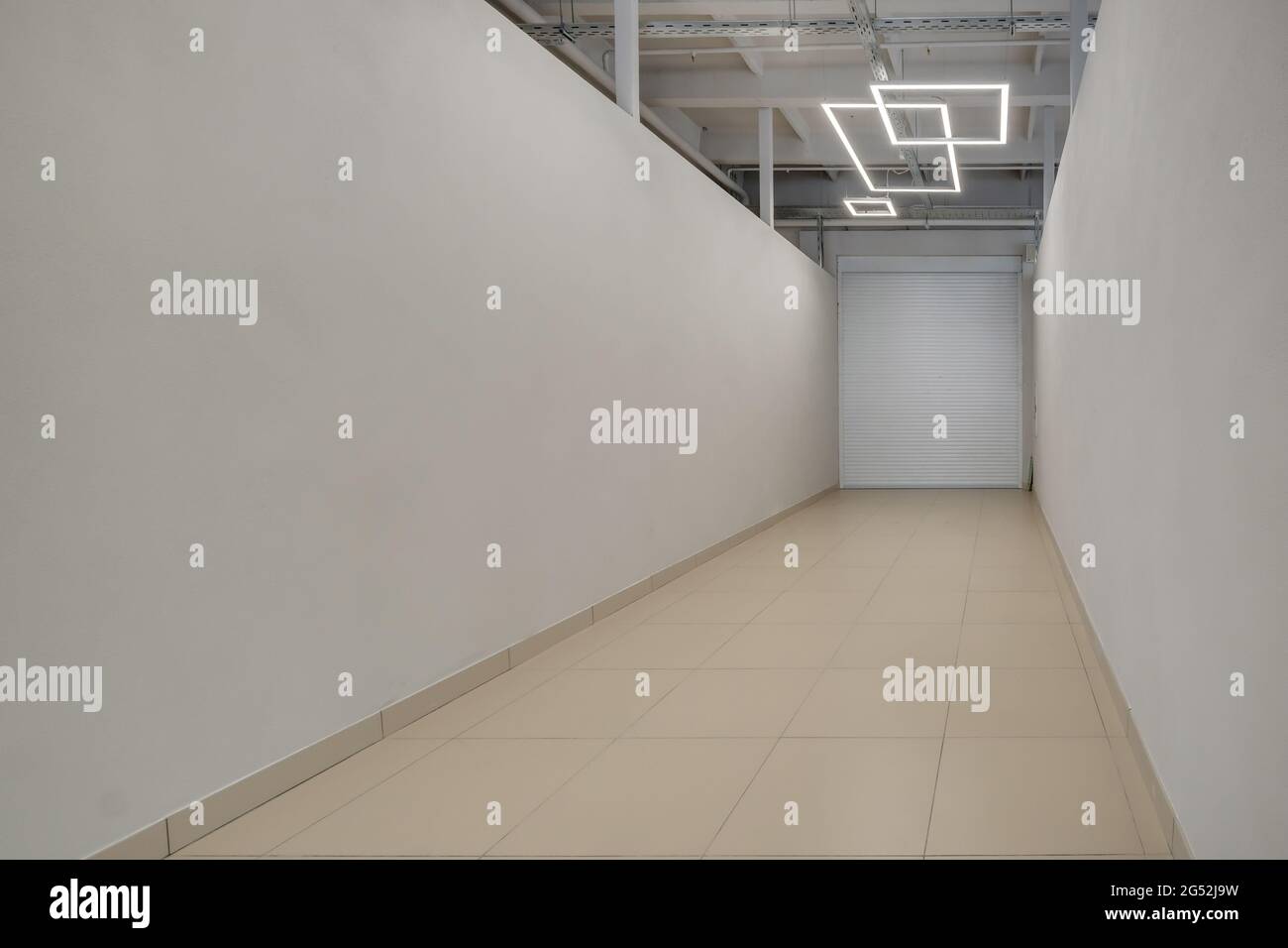 empty white room with repair and without furniture. room for office or ...