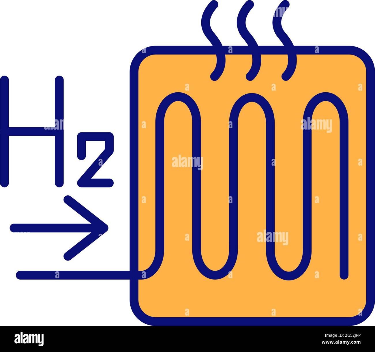 Heating buildings with zero-emission gas RGB color icon Stock Vector ...