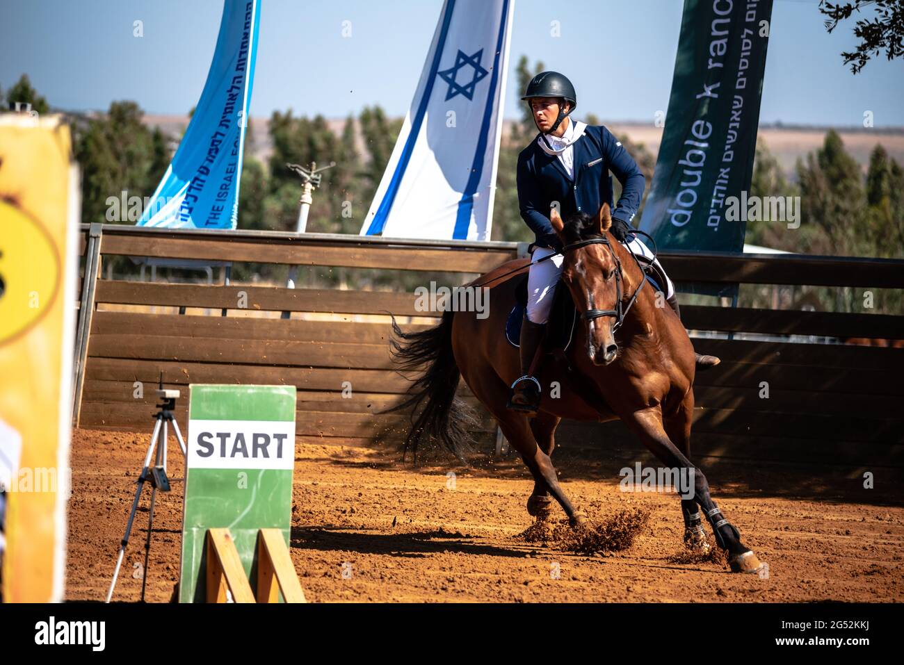 Zelinger Yoav and Nice Quazino, Israel Horse Jumping Championship 2021 Stock Photo - Alamy