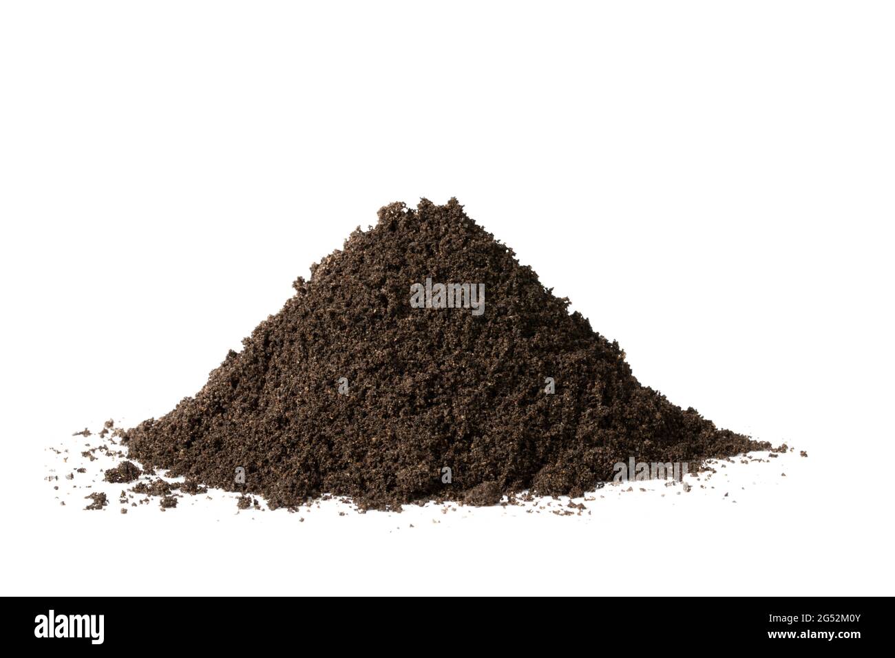 Heap of soil isolated on white Stock Photo - Alamy