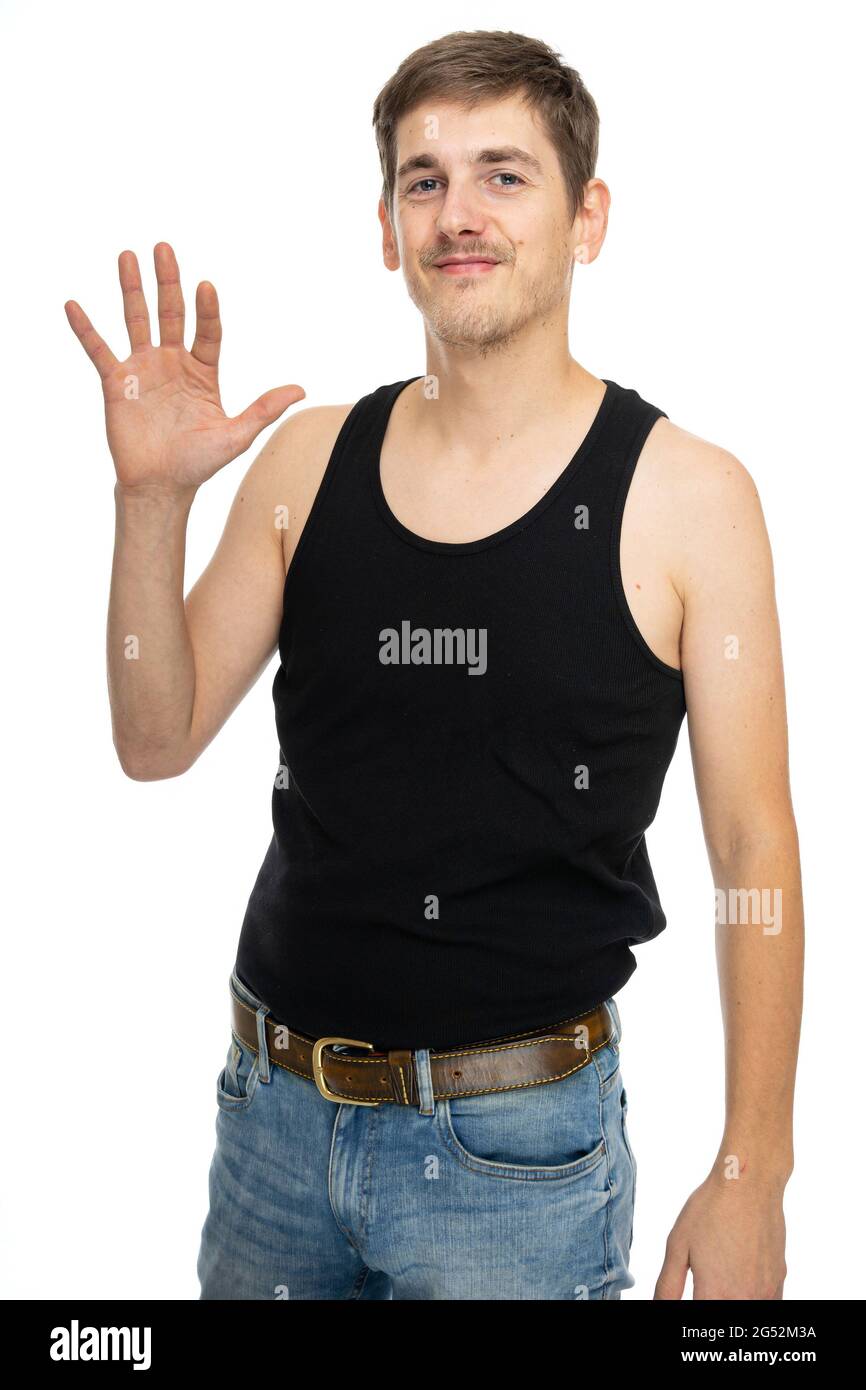 Waving hand in front of face hi-res stock photography and images - Alamy