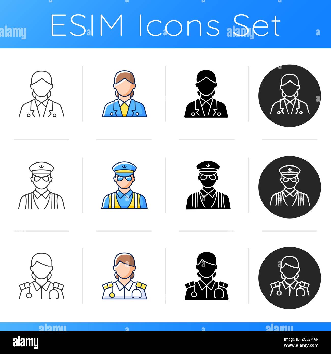 Cruise staff icons set Stock Vector Image & Art - Alamy