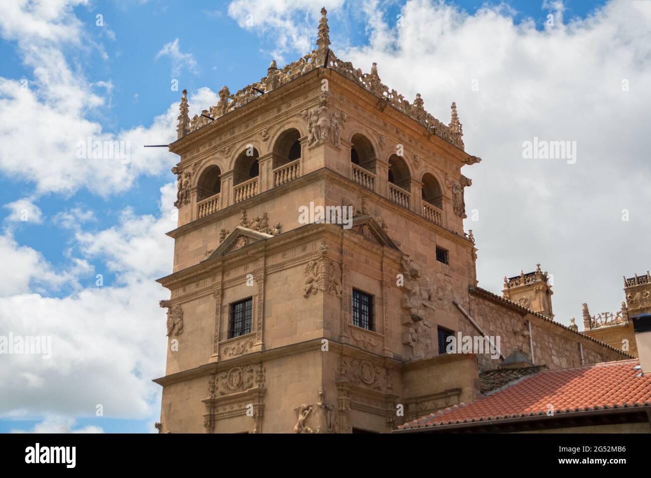 Salamanca / Spain - 05 12 2021: Detailed view at the Monterrey's palace ...