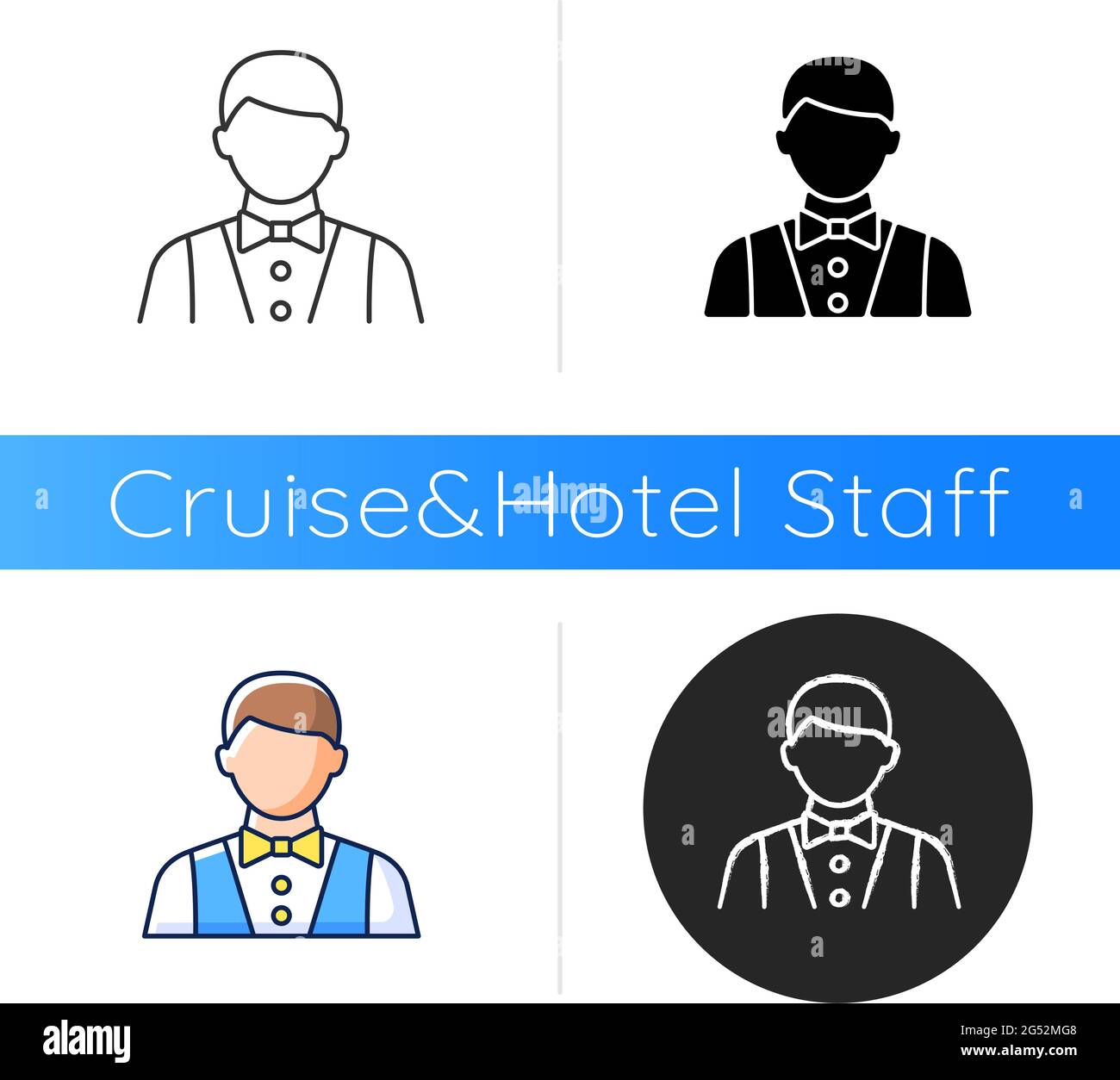 Waiter cruise ship Stock Vector Images - Alamy