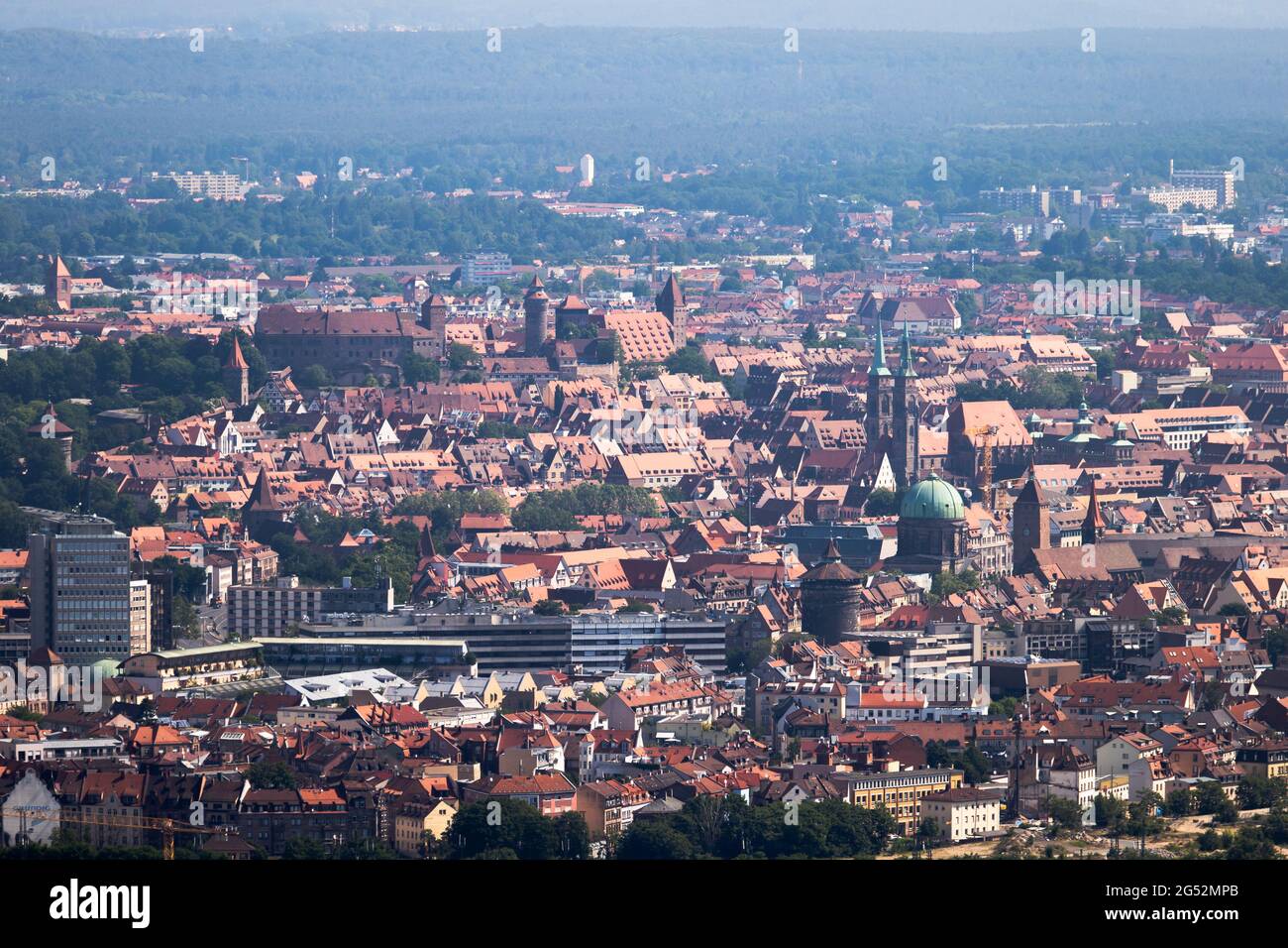 Nuremberg, Germany. 18th June, 2021. View from the telecommunications ...