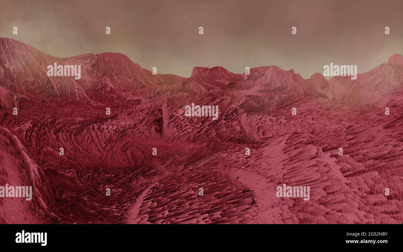 Mars landscape, science fiction illustration Stock Photo - Alamy