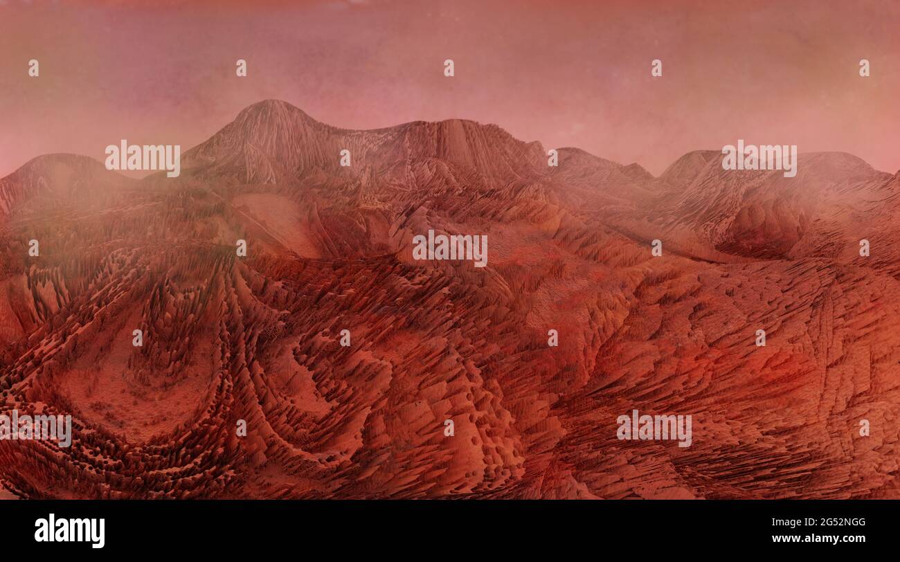 Mars landscape, science fiction illustration Stock Photo - Alamy