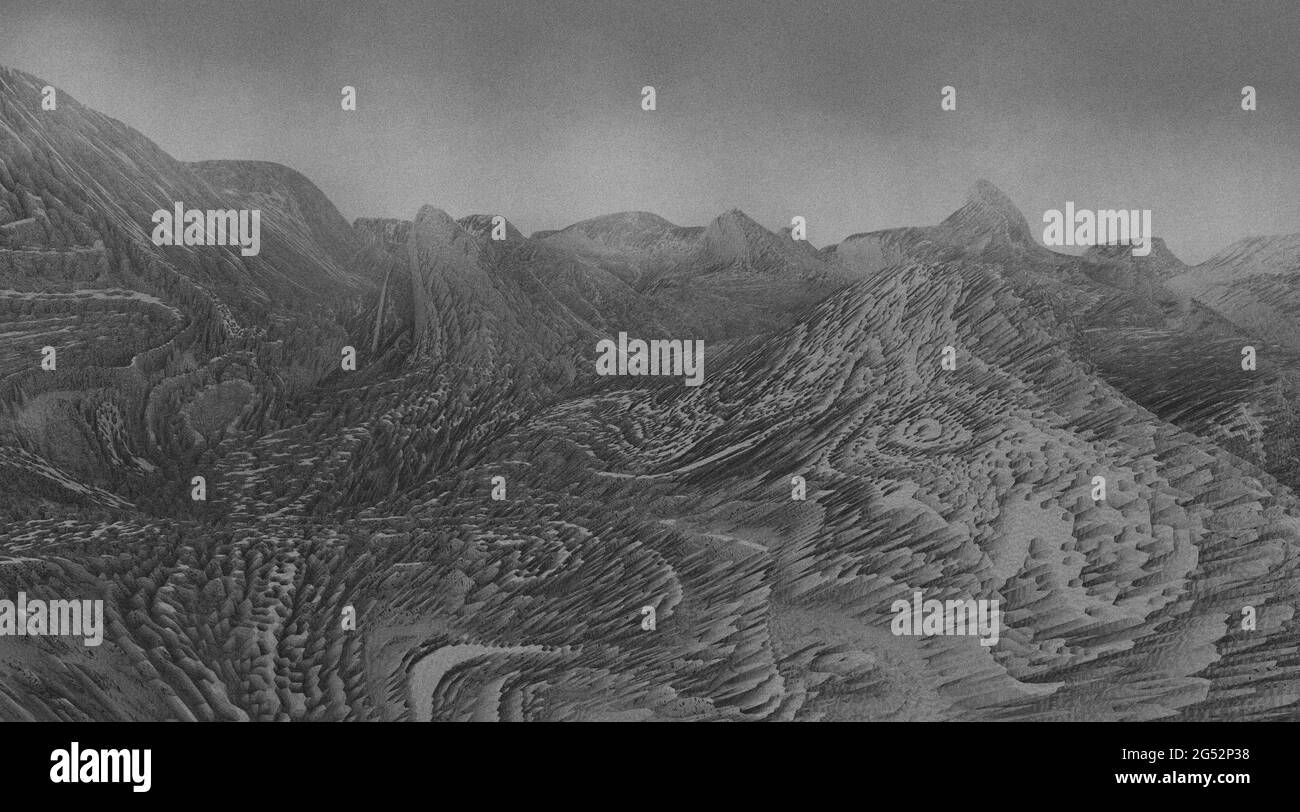 Science fiction background alien concept Black and White Stock Photos ...