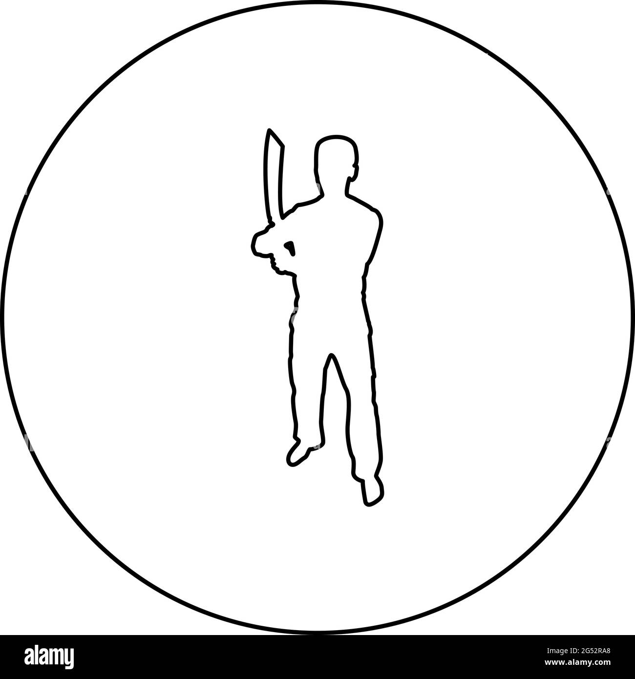 Man with sword machete Cold weapons in hand military man Soldier ...