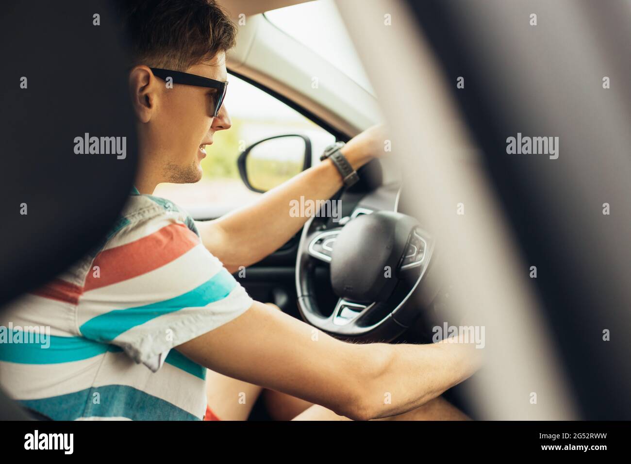 Drivers seat and rear view hi-res stock photography and images - Alamy