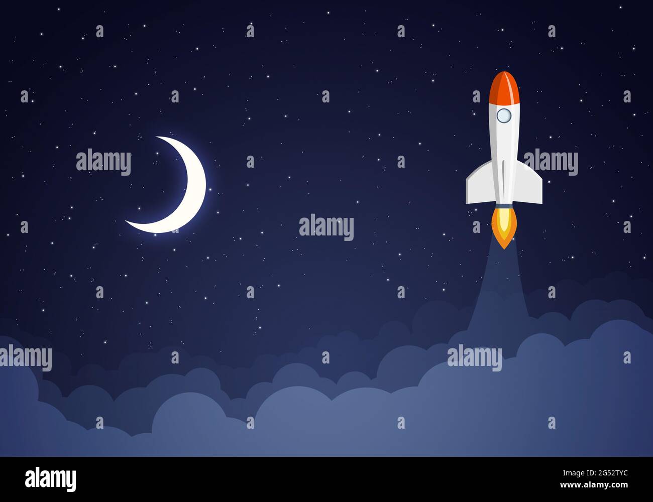 Rocket takes off into outer space Stock Photo - Alamy