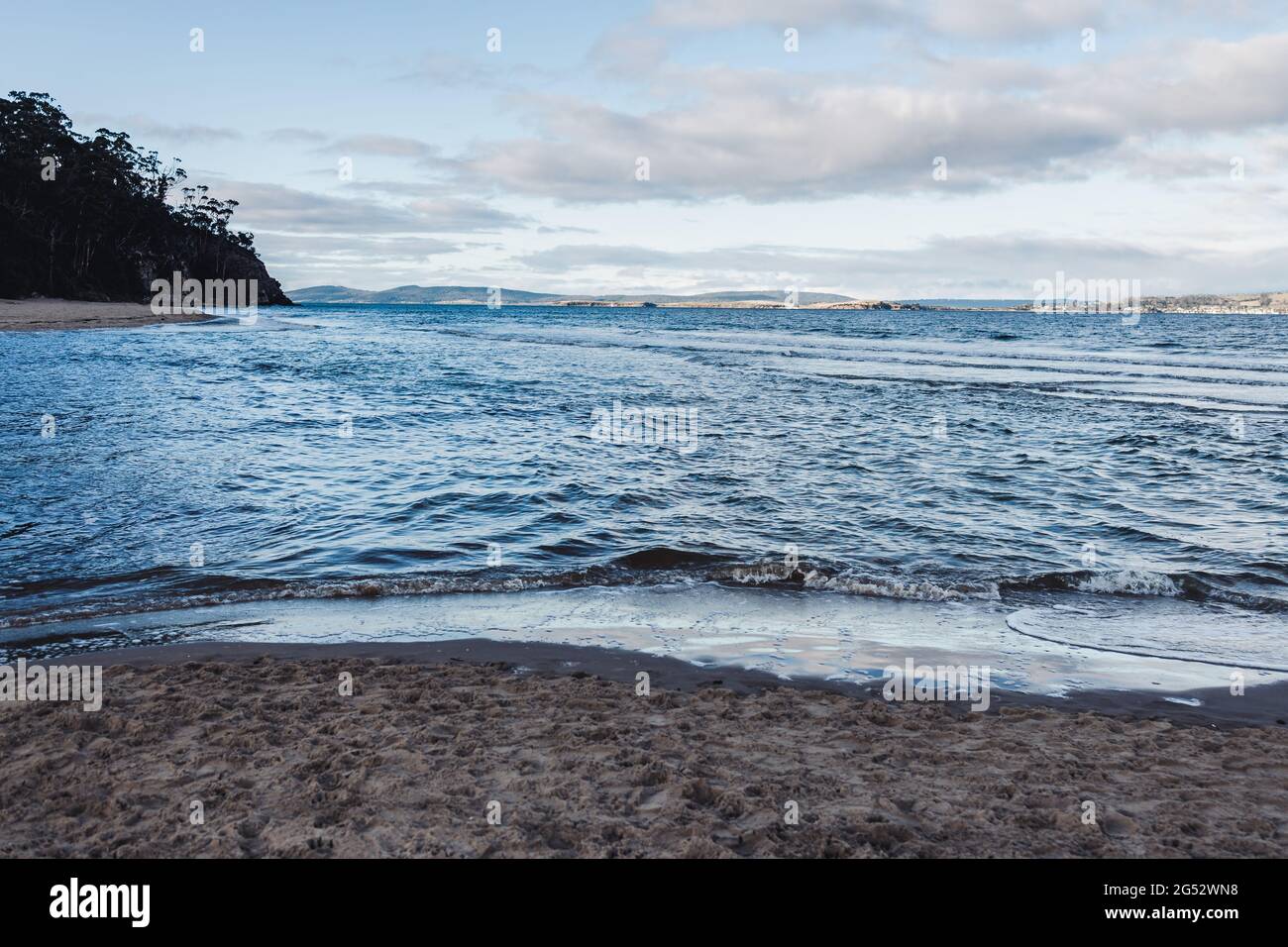beautiful beach view at dusk in Kingston Beach in Southern Tasmania in ...