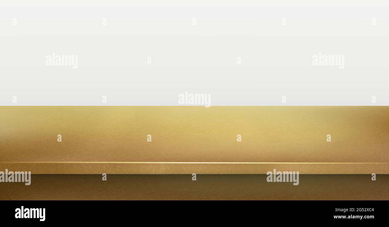 Metal gold table top, white background - Vector illustration Stock ...