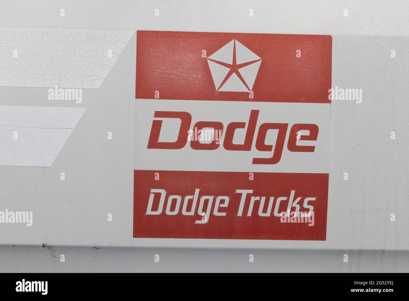 Kokomo - Circa June 2021: Legacy Dodge Trucks logo. The Stellantis ...