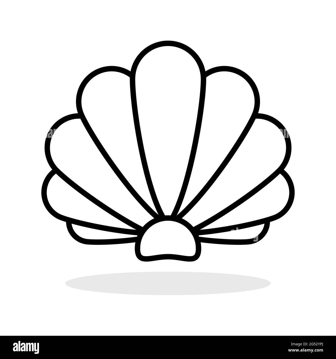 Sea shell icon. Linear pearl shell icon. Vector illustration. Shell ...