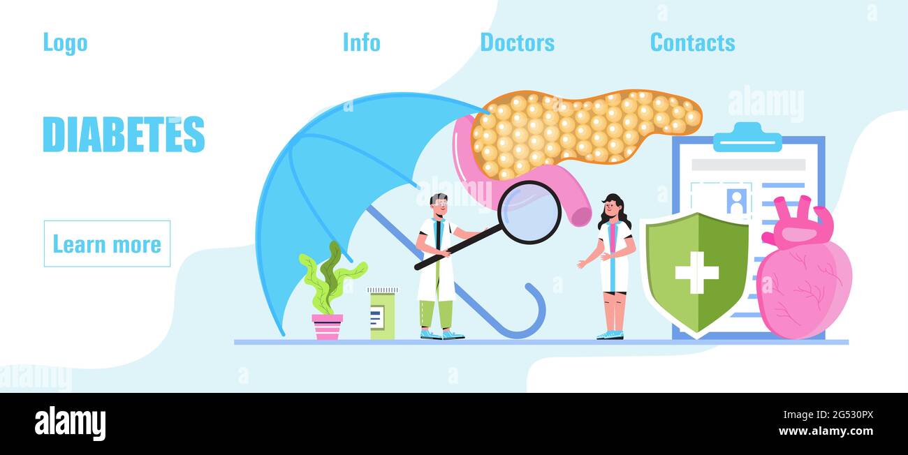 Insulin header concept vector. Diabetes mellitus, type 2 diabetes and ...