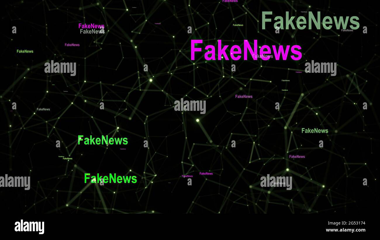 Fake news text against network background Stock Photo - Alamy