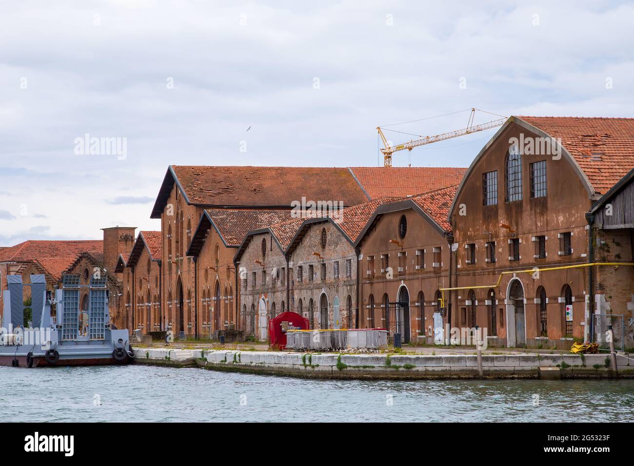 Industrial shipyards (Arsenale di Venezia) in Italy, Venice. Loading ...