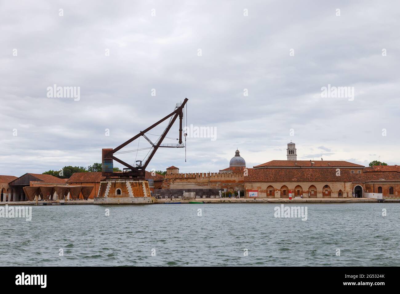 Industrial shipyards (Arsenale di Venezia) in Italy, Venice. Loading ...