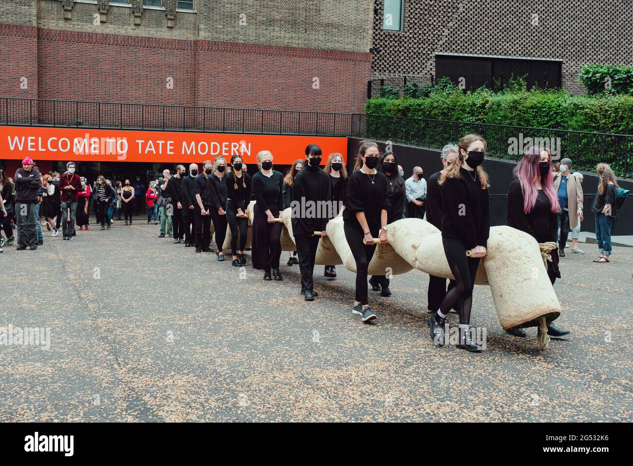 London, UK. 25th June, 2021. A grass art work, produced by artists ...