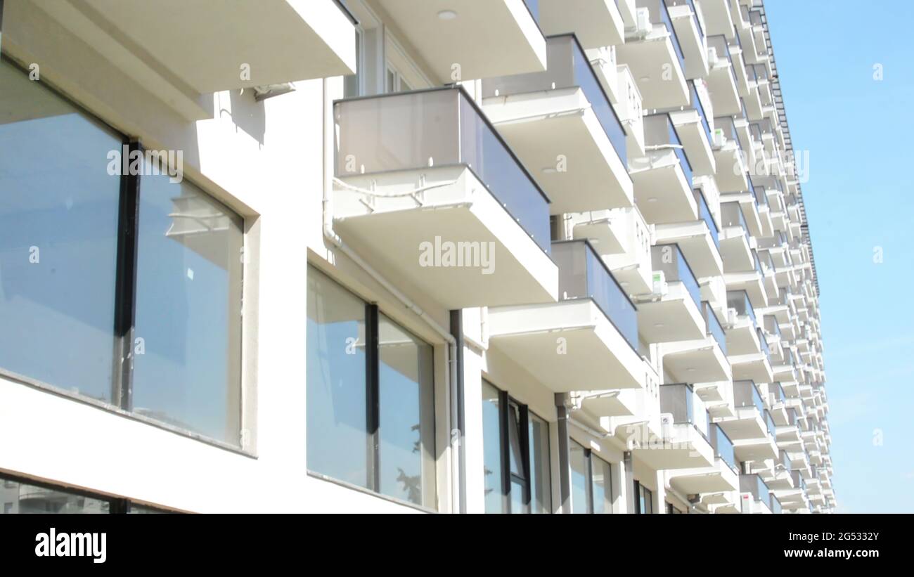 3d illustration - View Of The Modern Complex Building Stock Photo - Alamy