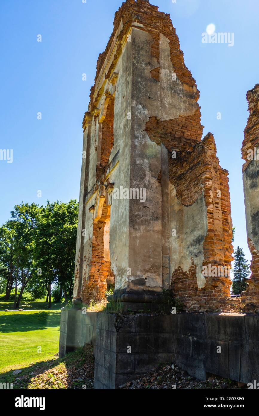 Old Manor Bricks Ruins, Republic of Paulava, Lithuania Stock Photo - Alamy