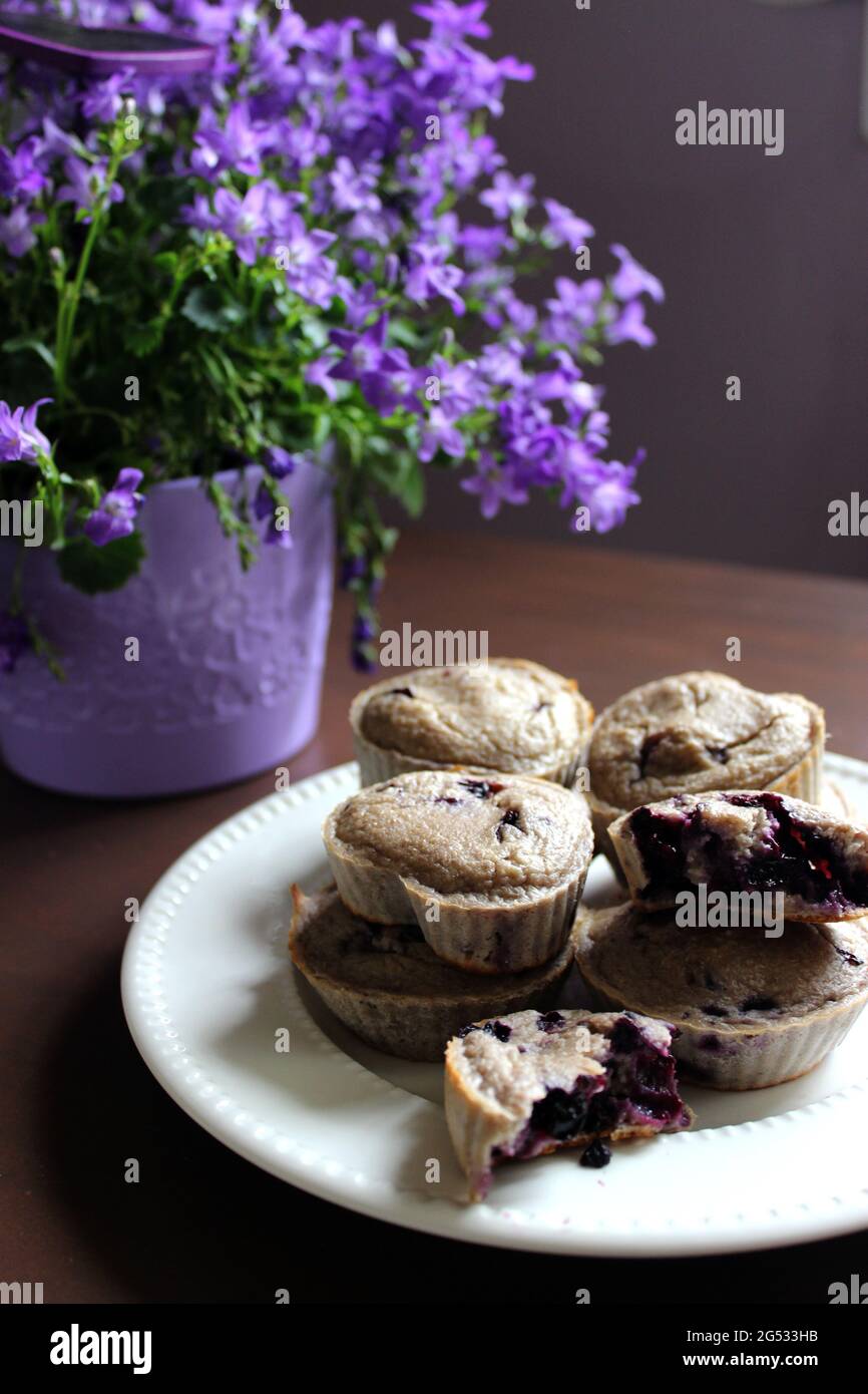 Healthy purple heart muffins Stock Photo - Alamy
