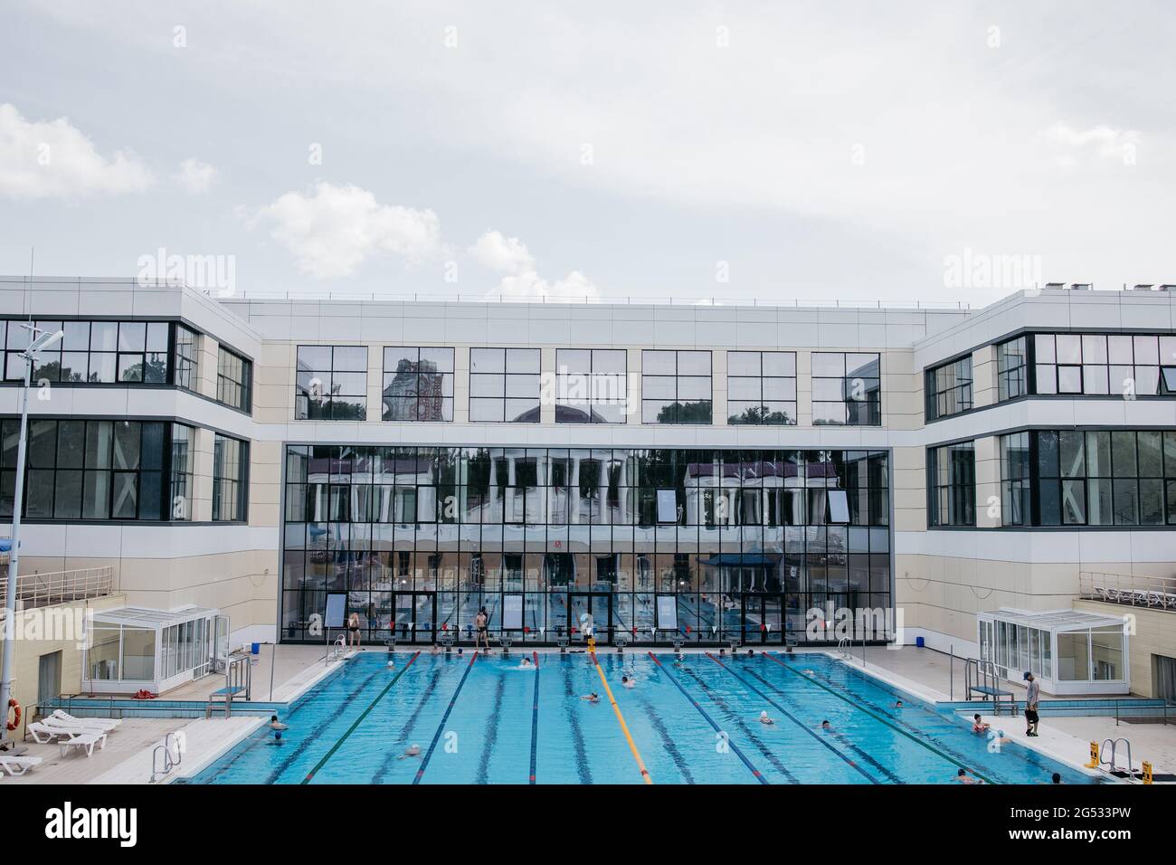 outdoor public swimming pool against the sky Stock Photo - Alamy