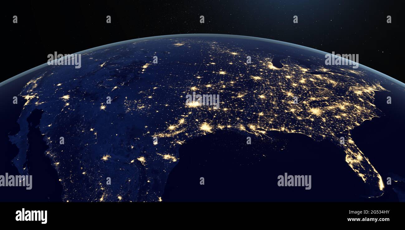 Satellite view north america hi-res stock photography and images - Alamy