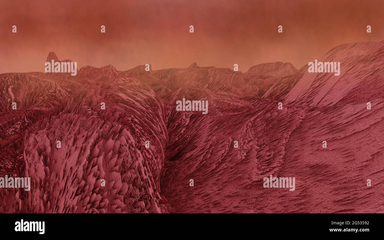 Mars landscape, science fiction illustration Stock Photo - Alamy