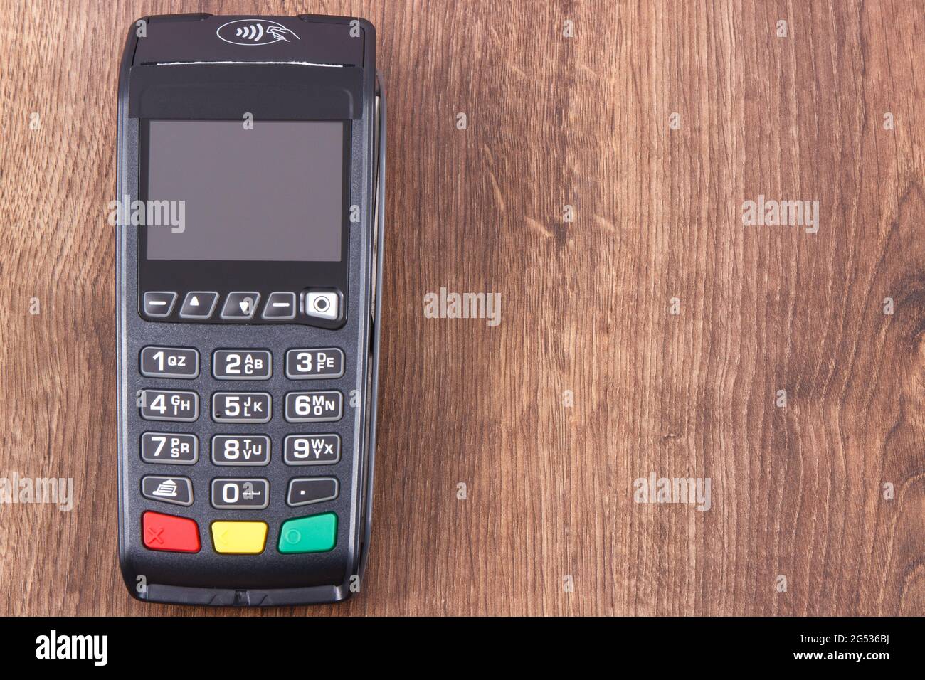 Payment terminal, credit card reader using for cashless paying. Finance ...