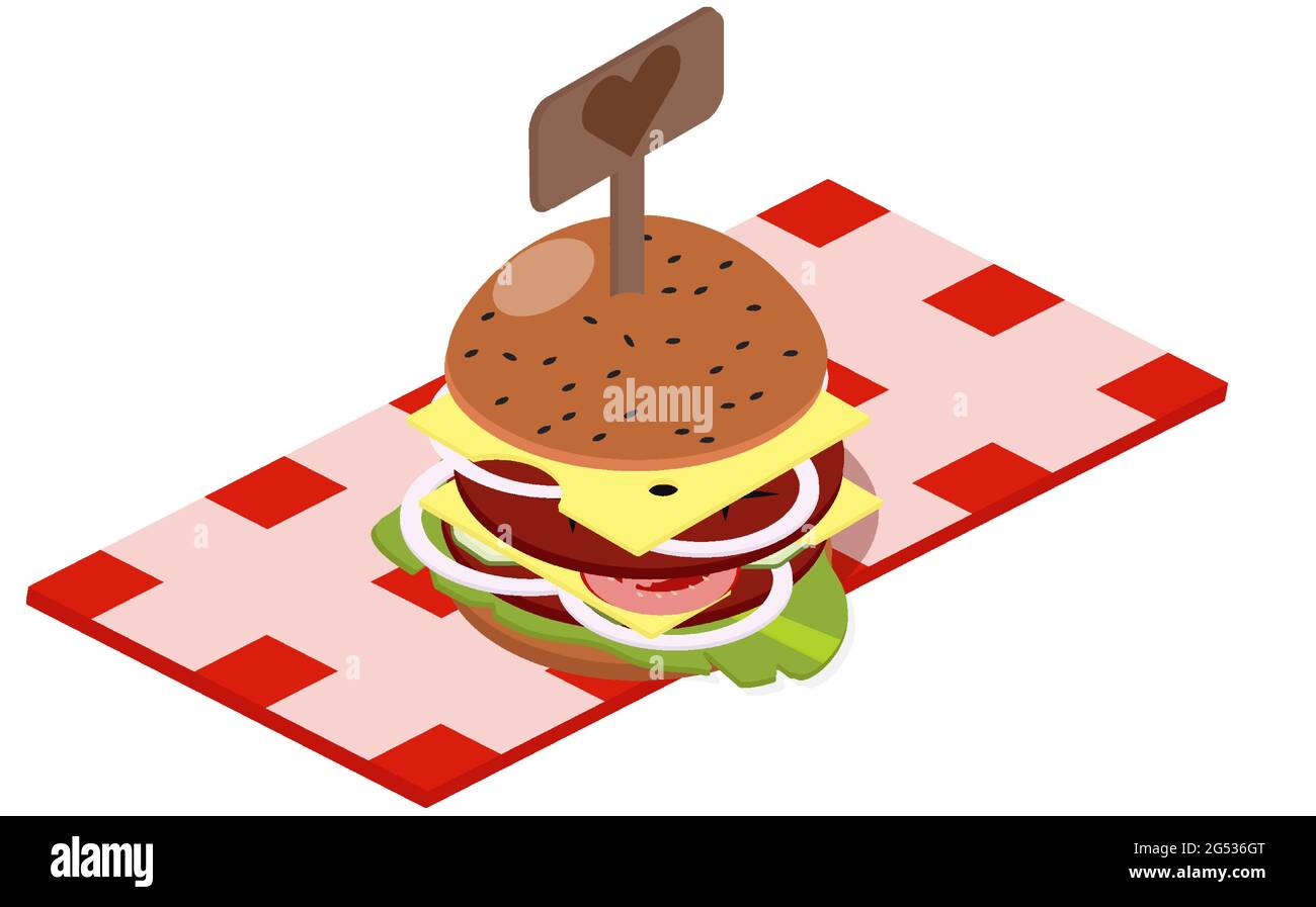 Classic Burger American Fast Food.Isometric Stock Vector Image & Art ...