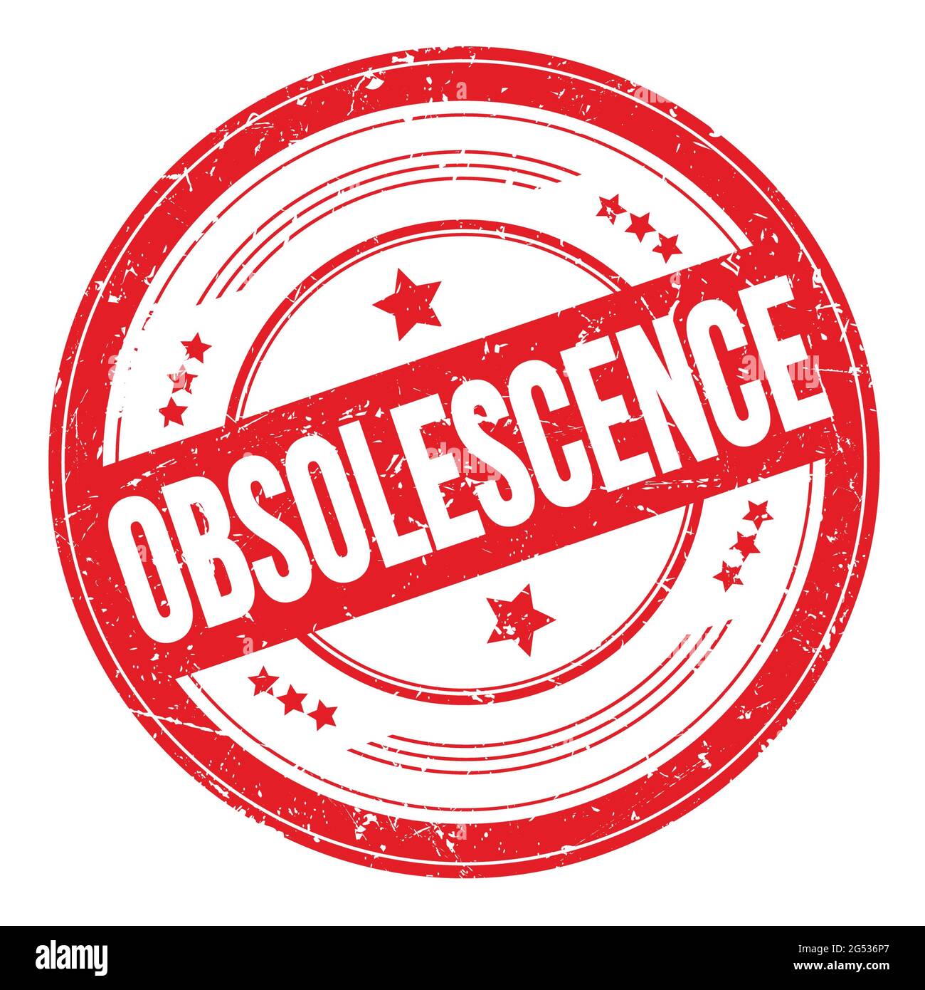 OBSOLESCENCE text on red round grungy texture stamp Stock Photo - Alamy